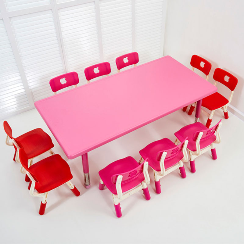 Plastic Six-person Rectangular Table With A Smiley Face In The Middle Of The Table - 浙江梦乐玩具有限公司