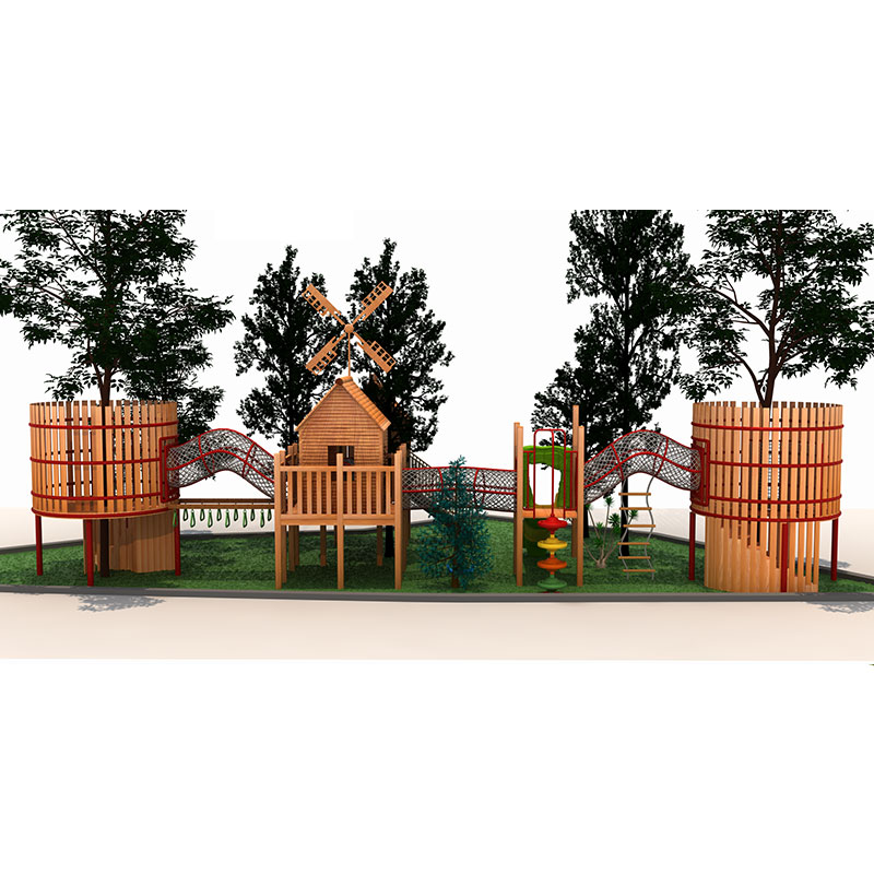Kids Wooden Playground Slides Outdoor - Zhejiang Monle Toys Co.,Ltd