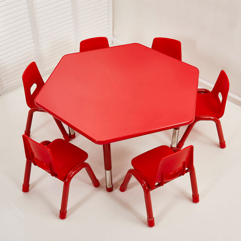 Fireproof Board Hexagonal Table (Stainless Steel Lifting Feet ...