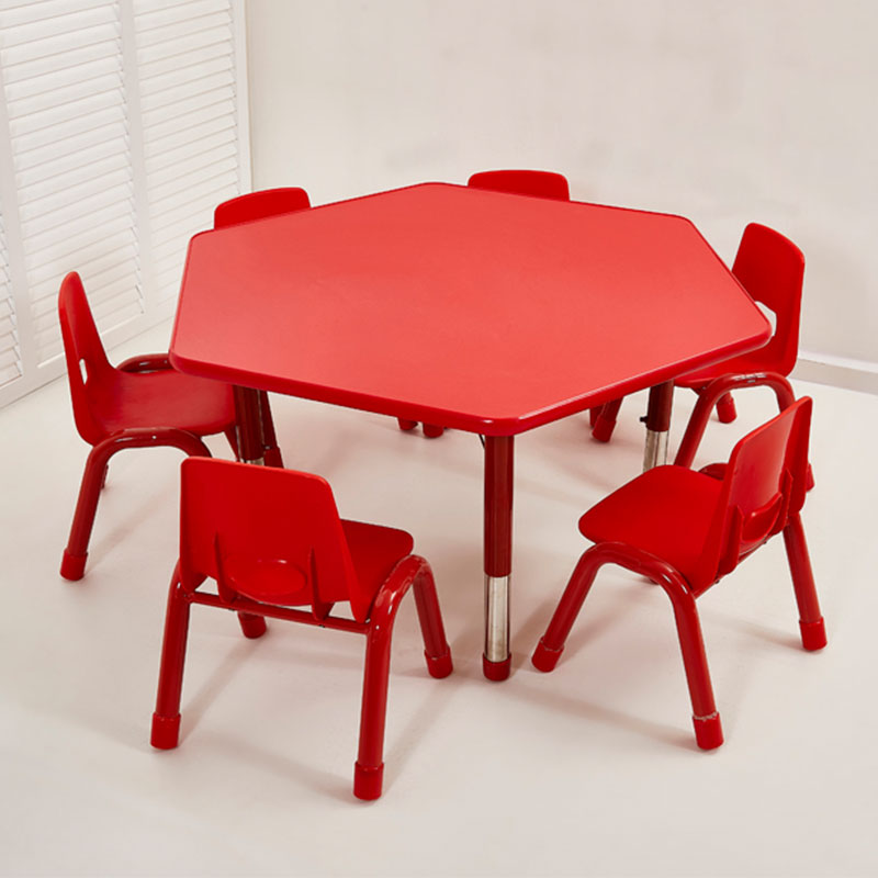 Fireproof Board Hexagonal Table (Stainless Steel Lifting Feet ...