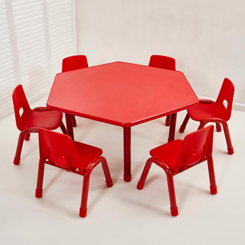 Fireproof Board Hexagonal Table (Stainless Steel Lifting Feet ...