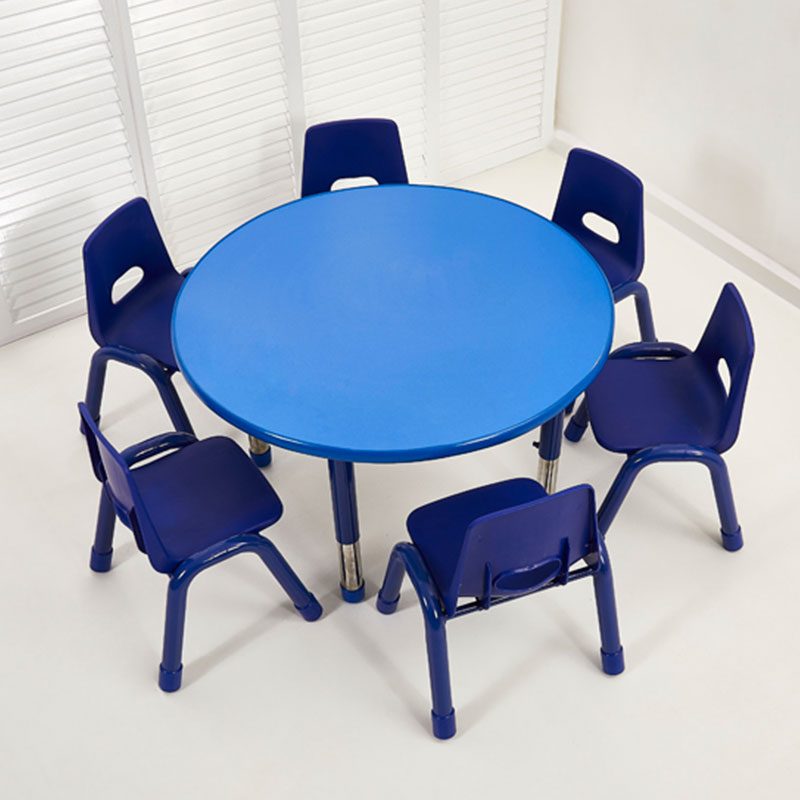 Fireproof Board Six-person Round Table (Stainless Steel Lifting Feet ...