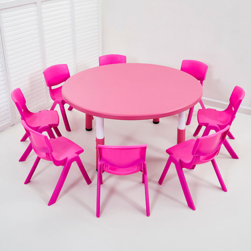 Plastic Eight Persons Round Table (Stainless Steel Lifting Feet ...