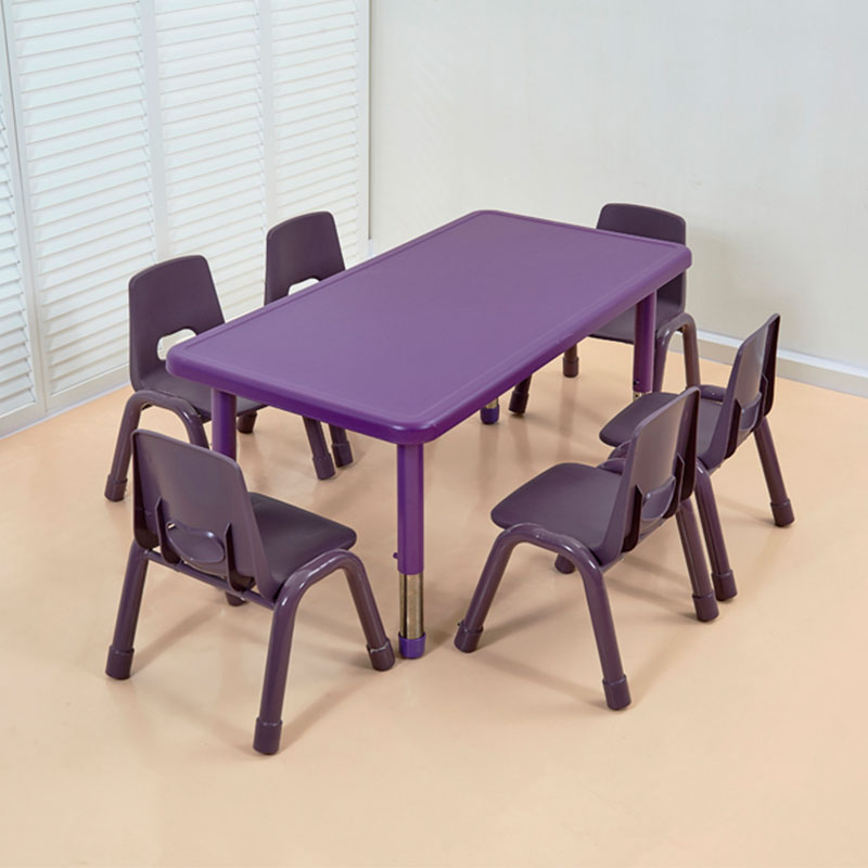 Plastic Six-person Rectangular Table (Stainless Steel Lifting Feet ...