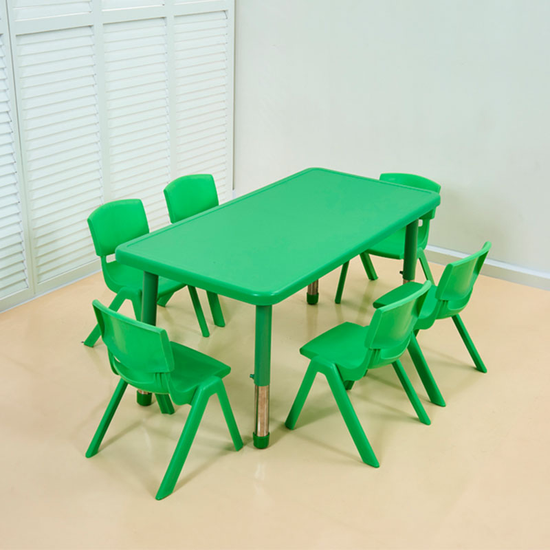 Plastic Six-person Rectangular Table (Stainless Steel Lifting Feet ...